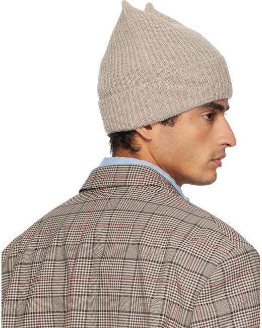 Acne Studios Logo Square Beanie in White for Men | Lyst UK