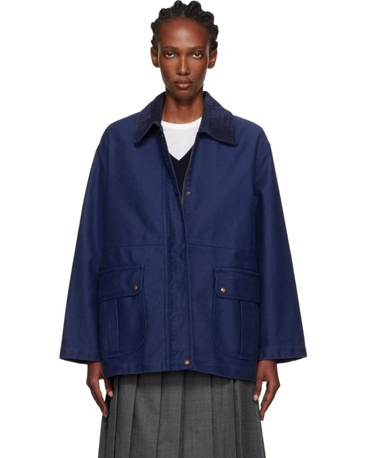 NOTHING WRITTEN Mole Skin Hunting Cotton Jacket in Blue | Lyst UK
