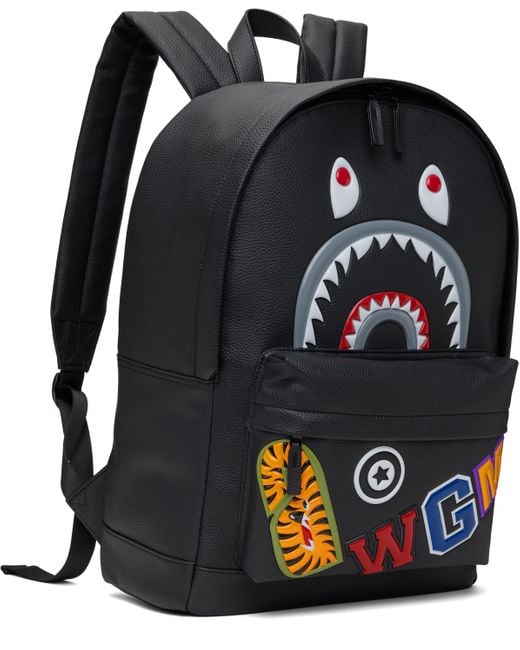 A Bathing Ape Shark Daypack Backpack in Black for Men | Lyst