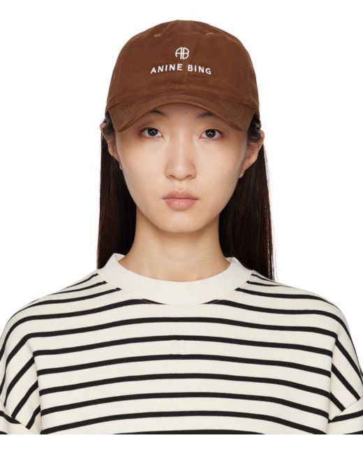 Anine Bing Jeremy Baseball Cap in Brown | Lyst UK