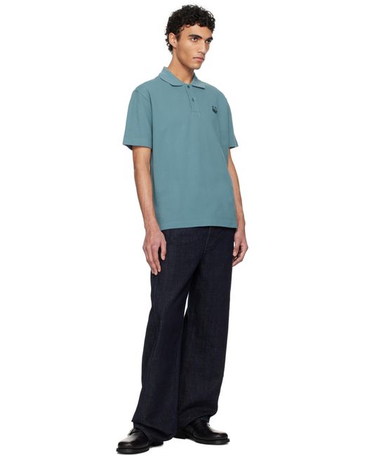 Maison Kitsuné Bold Fox Head Patch Oversize Polo in Blue for Men | Lyst
