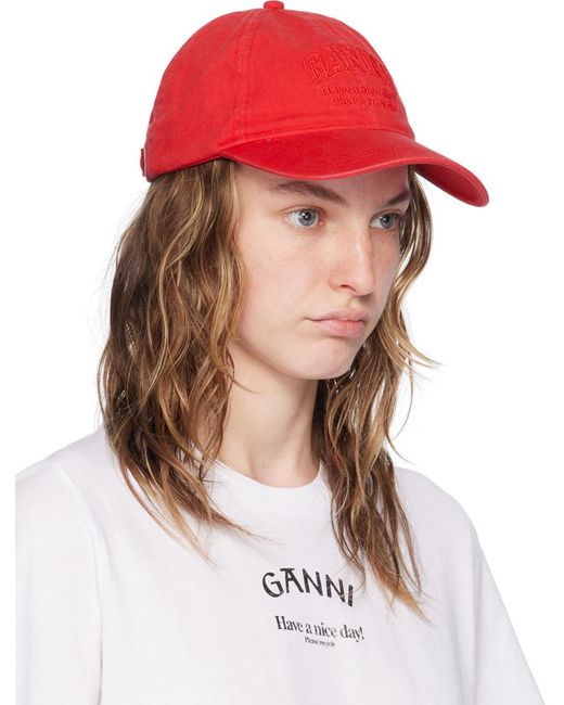 Ganni Embroide Logo Cap | Lyst UK