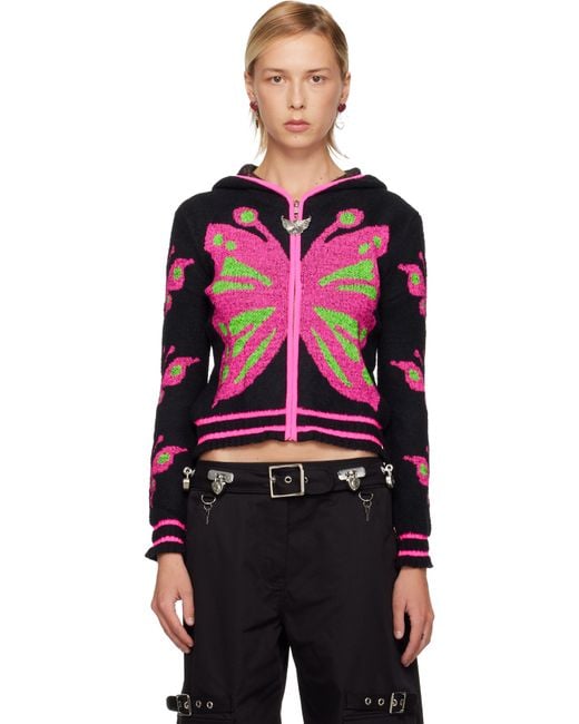 Chopova Lowena Neon Butterfly Hoodie in Red | Lyst UK