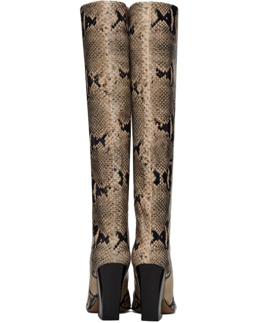 Bottes Jane Et Noir En Cuir Gaufré Façon Python Paris Texas en coloris ...