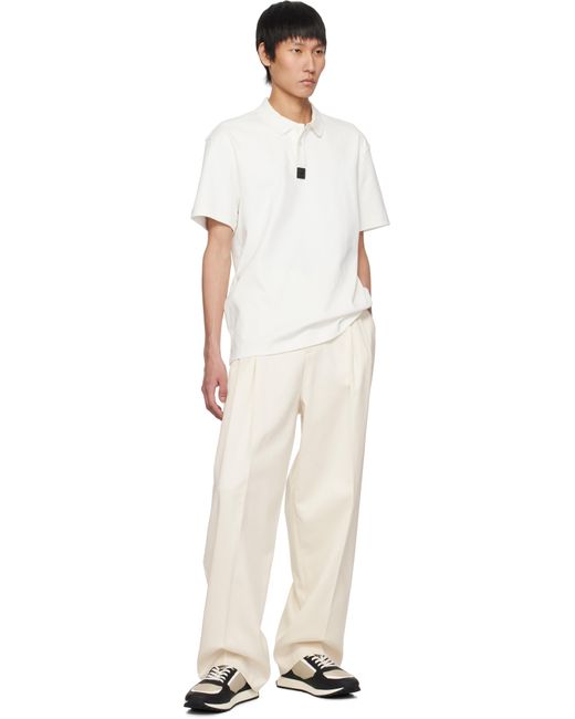 HUGO Stacked Logo Interlock-Cotton Polo in White for Men | Lyst UK