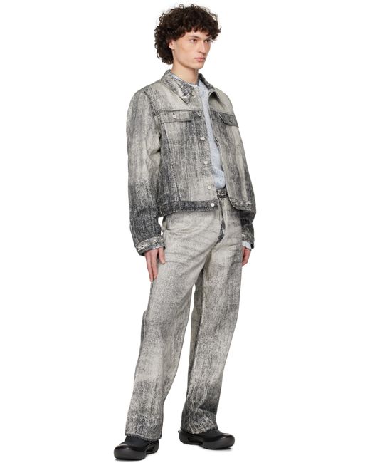 CAMPERLAB Paint Print Denim Jacket in Gray for Men | Lyst
