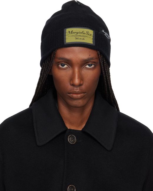 MM6 by Maison Margiela Access Labels Story Beanie in Black | Lyst UK