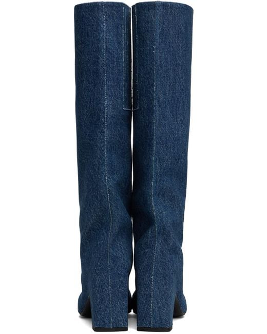Coperni Denim Bridge Tall Boots in Blue | Lyst