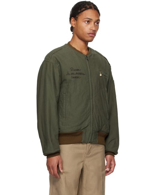 Visvim Khaki & Gunner Acala Reversible Bomber Jacket in Green for Men | Lyst