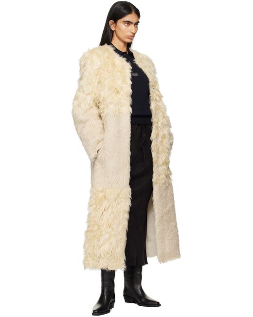 Stand Studio Off- Hilma Faux-fur Coat in Natural | Lyst UK