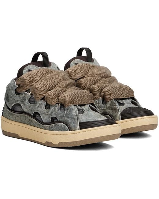 Lanvin Ssense Exclusive Curb Denim Sneakers in Black | Lyst