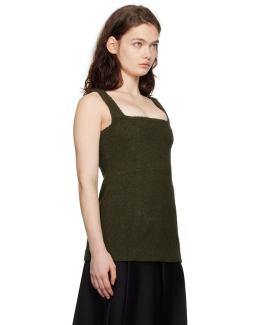 TOTEME Square Neck Bouclé Top in Black | Lyst UK