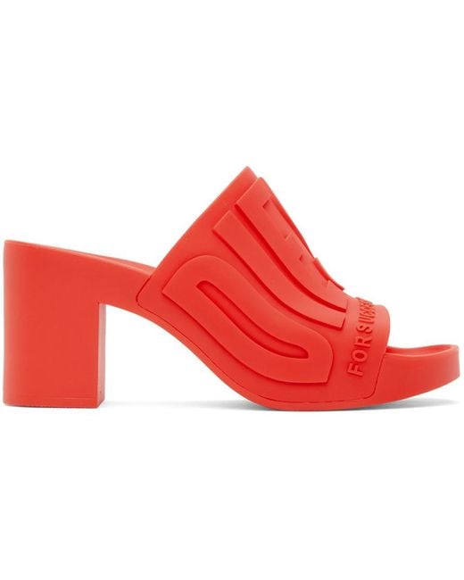 DIESEL Sa-Pamela H Heeled Sandals in Red | Lyst
