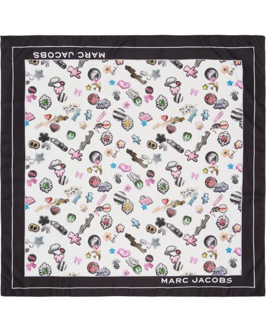 Marc Jacobs Stick Print Scarf in Gray | Lyst