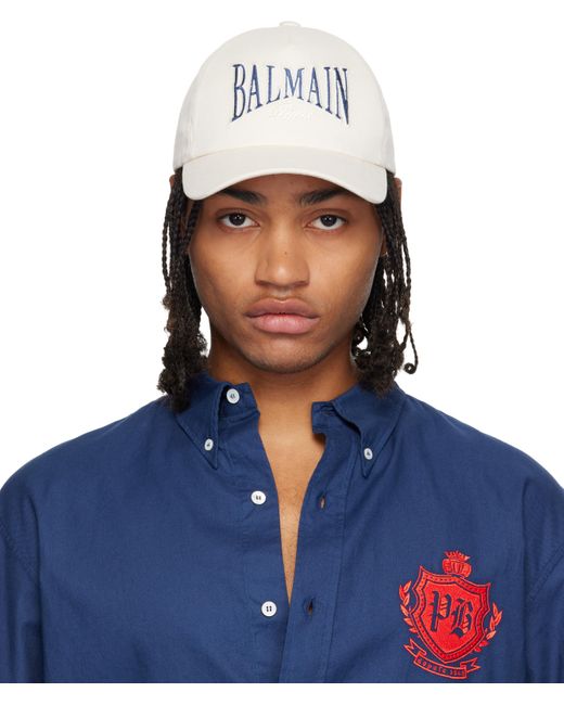 Balmain Off- Cotton College' Cap in Blue for Men | Lyst UK