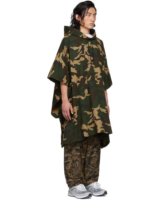 Lu'u Dan Camo Poncho Coat in Black for Men | Lyst