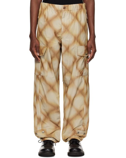 Dries Van Noten Khaki Check Cargo Pants in Natural for Men | Lyst