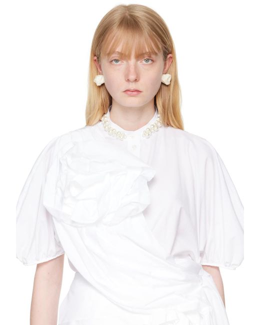 Simone Rocha Off- Rose Stud Earrings in Black | Lyst