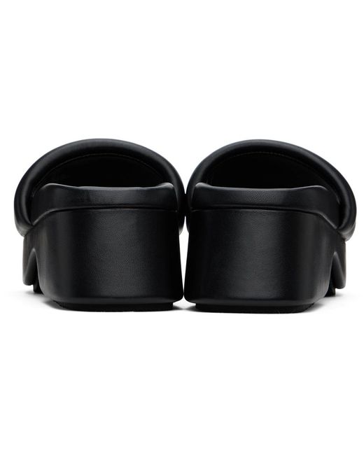 Alexander Wang Platform Sheep Leather Float Slides in Black | Lyst
