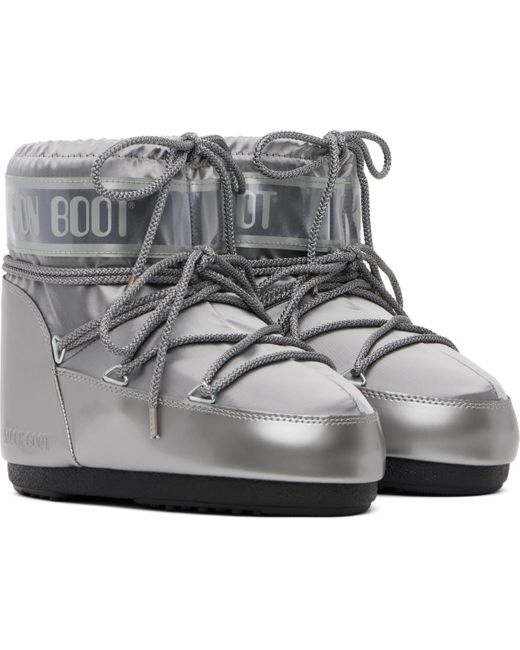 Moon Boot Icon Low Glance Satin Boots in Gray for Men | Lyst