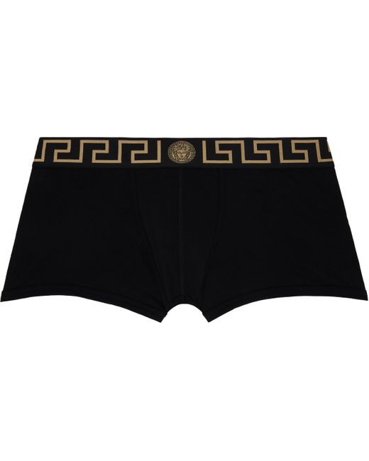 Versace Two-Pack & Greca Border Boxer Briefs in Black for Men | Lyst