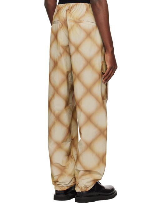 Dries Van Noten Khaki Check Cargo Pants in Natural for Men | Lyst