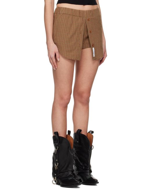 PRAYING Ssense Exclusive Plaid Skort in Brown | Lyst