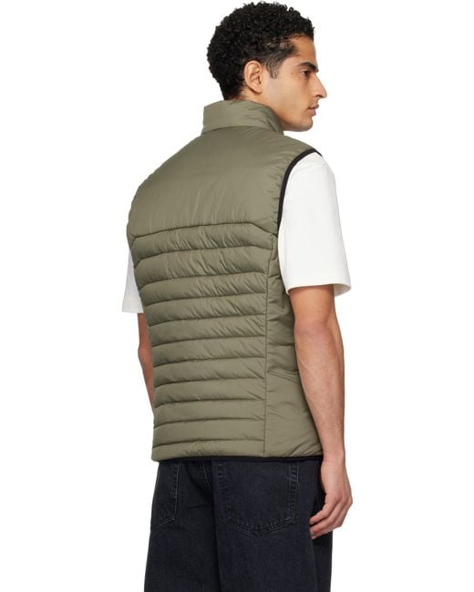 BOSS Khaki Water-Repellent Reflective Accent Vest in Green for Men ...