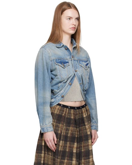 R13 Wrap Around Denim Trucker Jacket in Blue | Lyst UK