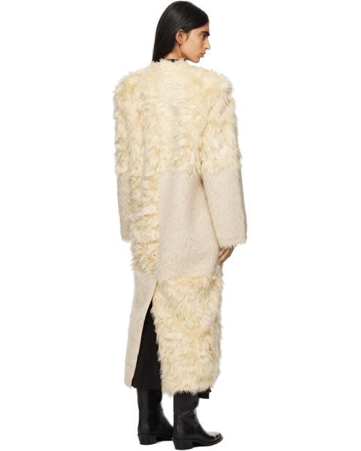 Stand Studio Off- Hilma Faux-fur Coat in Natural | Lyst UK