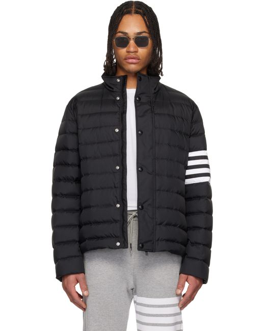 Thom Browne Shiny Ripstop 4-Bar Lightweight Down Jacket in Black for ...