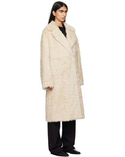 Stand Studio Off- Nicole Faux-fur Coat in Natural | Lyst UK