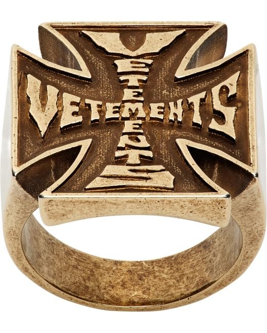 Vetements Biker Cross Logo Ring in Metallic for Men | Lyst UK