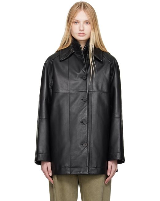 Studio Nicholson Ridger Leather Jacket in Black | Lyst