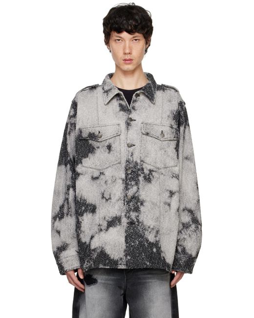 Cout de la Liberte Distressed Rigid Loop Denim Jacket in Gray for Men ...