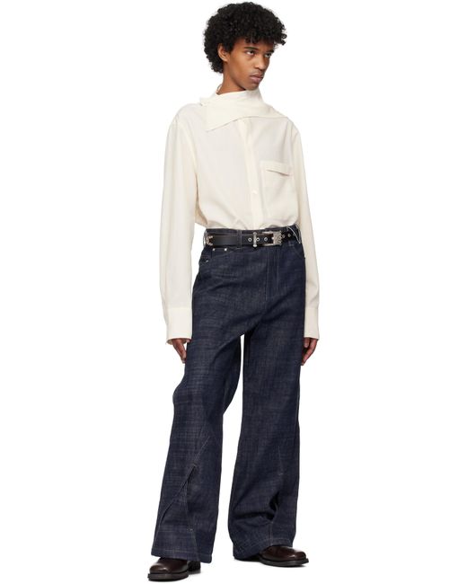 NULLUS Intertwined Structure Selvedge Jeans in Blue for Men | Lyst