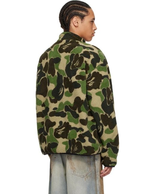 A Bathing Ape Abc Camo Boa Ripstop Reversible Jacket in Green for Men ...