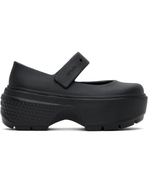 Crocs™ Stomp Mary Jane Slip-On Loafers in Black | Lyst