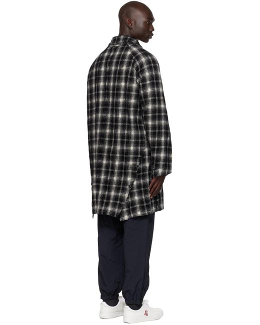 the Shepherd UNDERCOVER Check Coat in Black for Men | Lyst