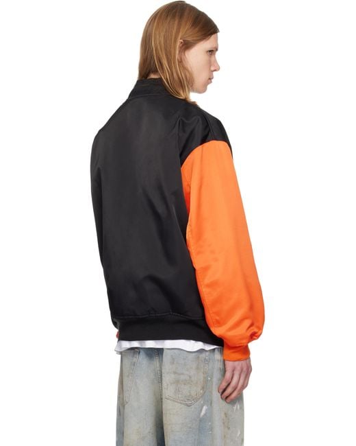 Nike Brooklyn University Varsity Bomber Jacket in Black for Men | Lyst UK