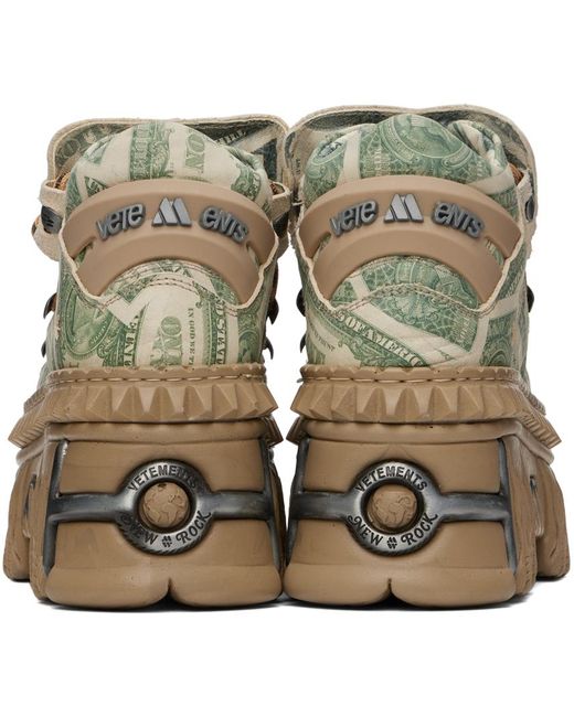 Vetements New Rock Edition Platform Dollar Sneakers in Metallic | Lyst