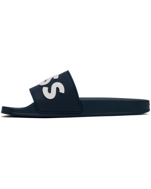 BOSS Raised Logo Pool Slides in Black for Men | Lyst