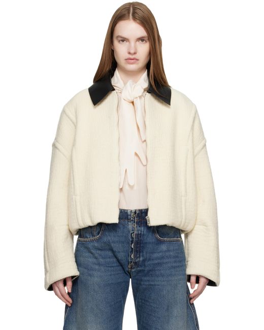 Jean Paul Gaultier Off- Heavy Wool Bomber Jacket in Blue | Lyst UK