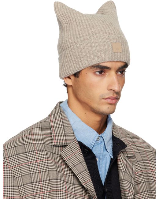 Acne Studios Logo Square Beanie in White for Men | Lyst UK