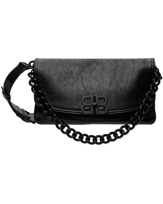Balenciaga 'Bb' Soft Medium Flap Bag in Black | Lyst