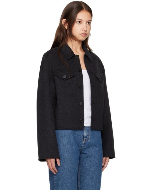 Filippa K Short Wool Cashmere Jacket in Black | Lyst