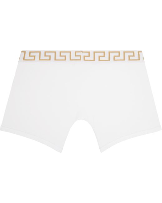Versace Two-Pack & Greca Border Long Boxer Briefs in Black for Men | Lyst