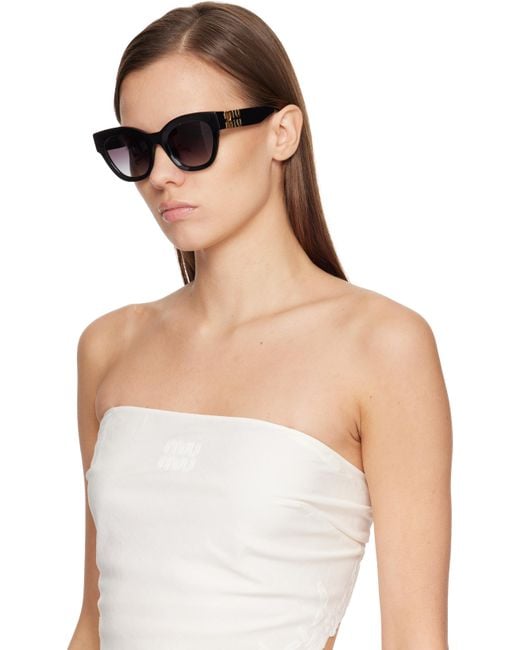 Miu Miu Cat-Eye Gradient Sunglasses in Black | Lyst UK