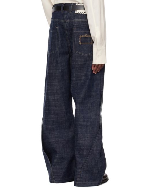 NULLUS Intertwined Structure Selvedge Jeans in Blue for Men | Lyst