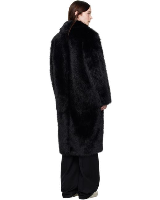 Stand Studio Mckenna Faux-Fur Coat in Black | Lyst